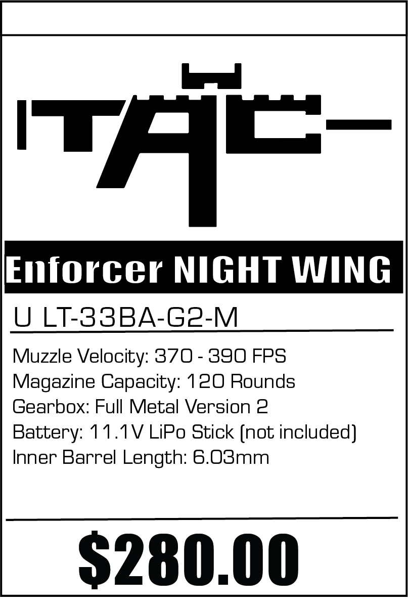 U LT-33BA-G2-ME | Enforcer NIGHT WING | Tacoma Airsoft Center CQB Field